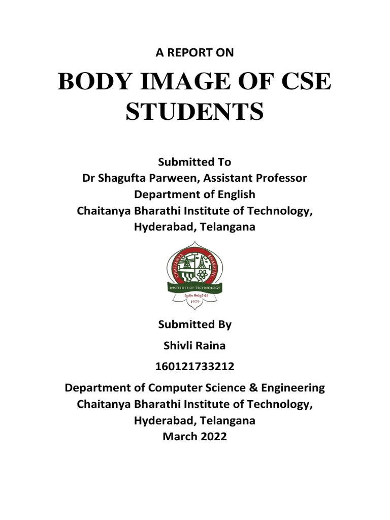 Body Image Report Englsih | PDF | Body Image | Popular Culture & Media ...