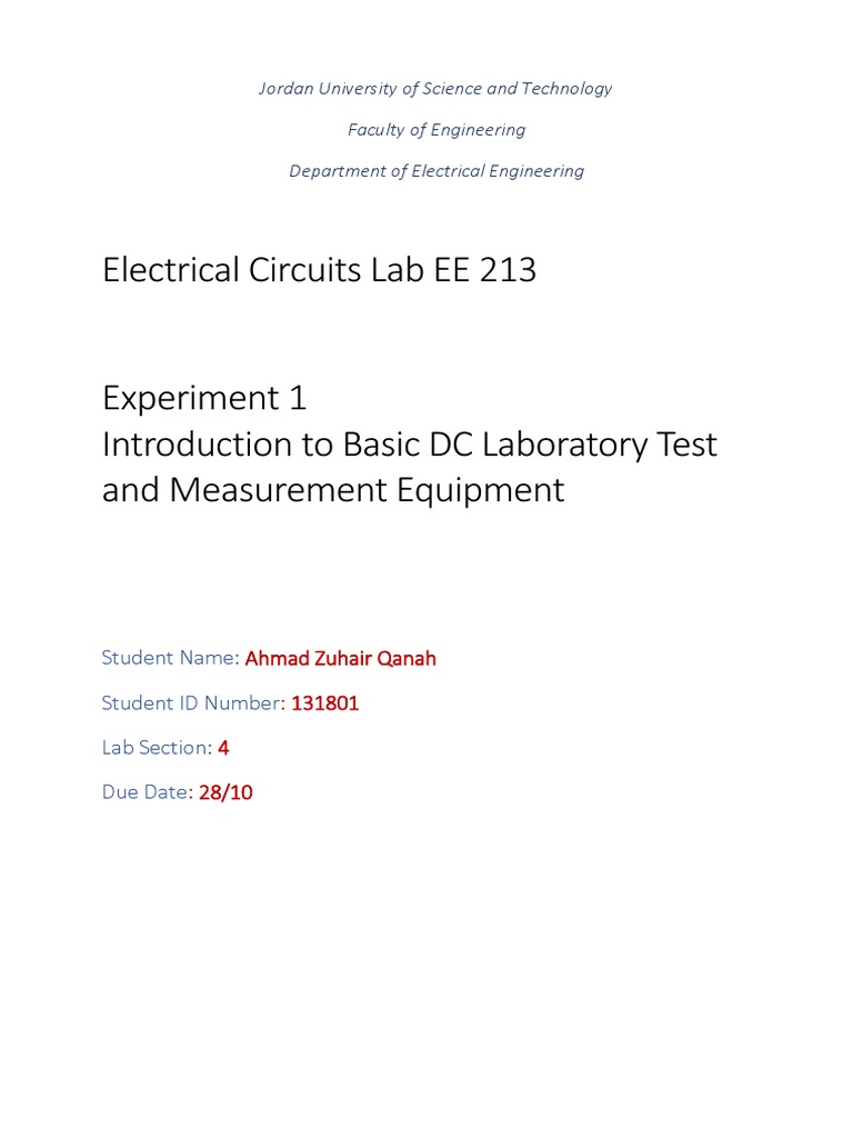 Electrical Circuits Lab EE 213 | PDF | Electricity | Electromagnetism