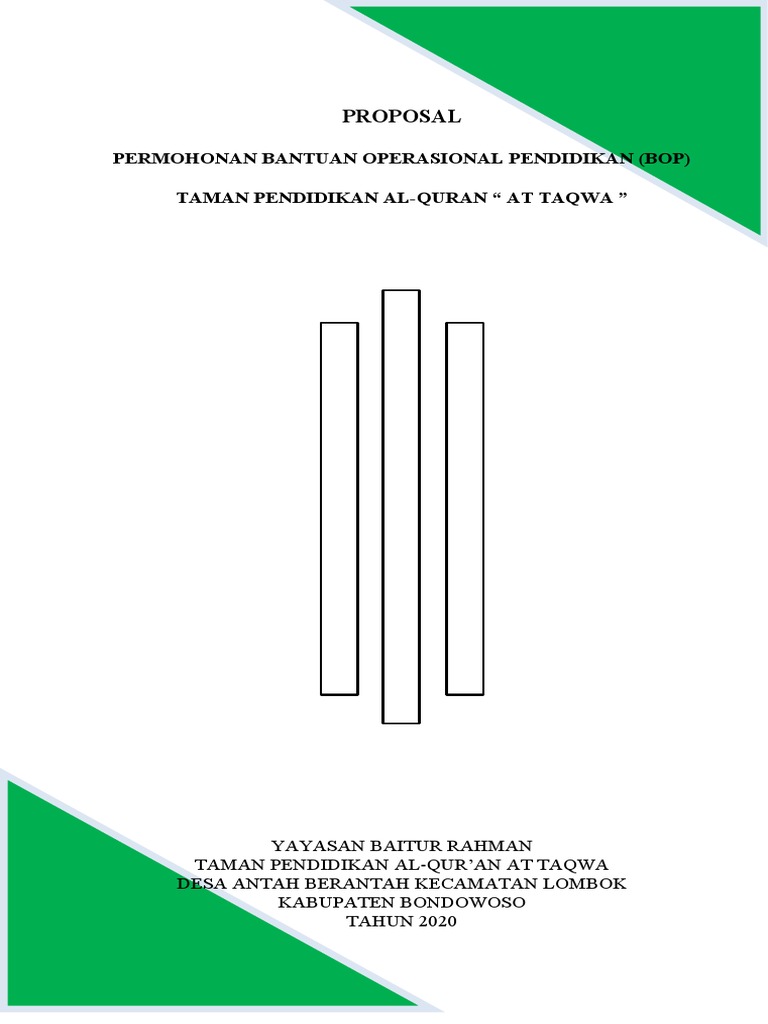 Contoh PROPOSAL BOP TPQ | PDF
