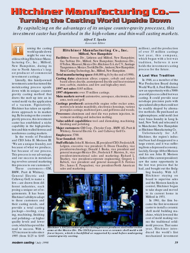 Hitchiner-Turning The Casting World Upside Down | PDF | Casting ...