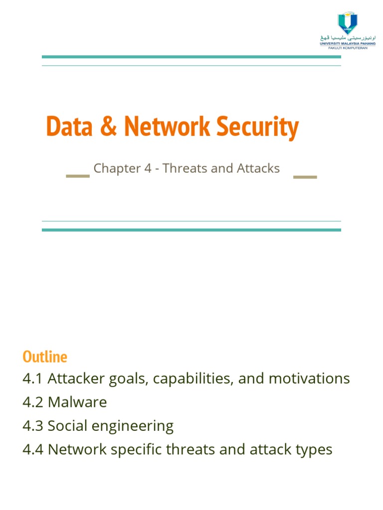 Chapter 4 - Threats and Attacks | PDF | Threat (Computer) | Malware
