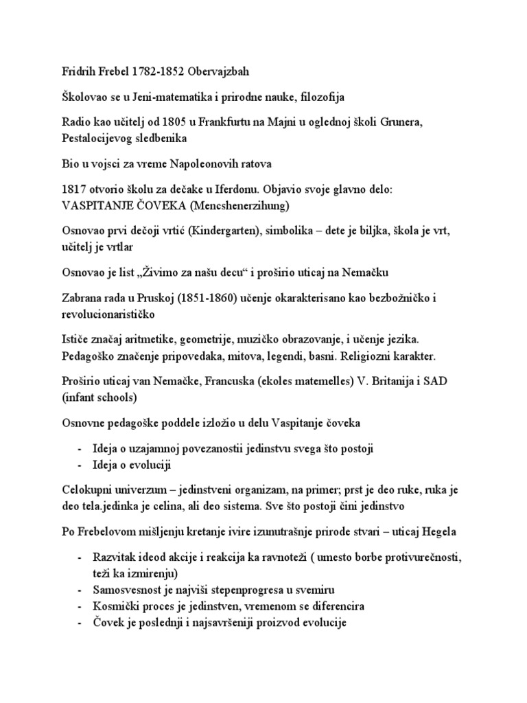 Fridrih Frebel 1782 | PDF