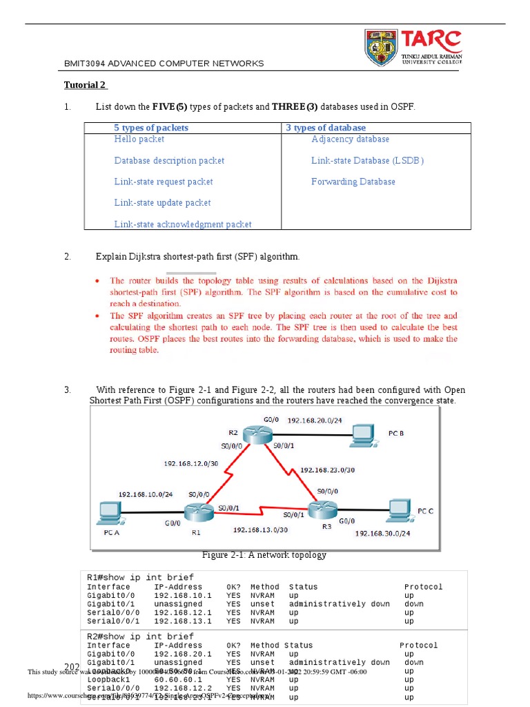 5 Types of Packets 3 Types of Database: Tutorial 2 | PDF | Computing ...