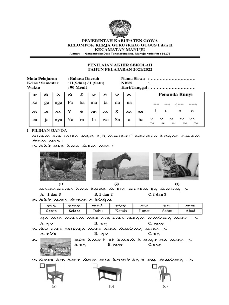 Soal Mulok Kelas 2 2021-2022 | PDF
