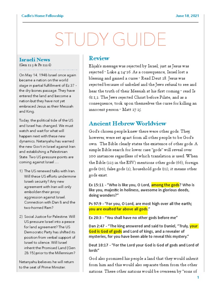 Home Fellowship Outline #2 On 18 June 2021 | PDF | Jesus | Sanctification