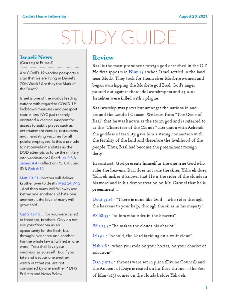 Home Fellowship Outline #5 On 20 Aug 2021 | PDF