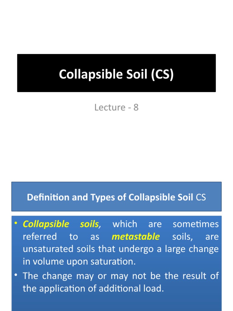 L-8 Collapsible Soils | Download Free PDF | Soil | Clay