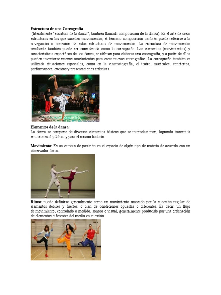 Estructura de Una Coreografía y Clasificacion de Los Intrumentos Por ...