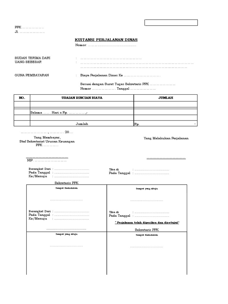 Kwitansi Perjalanan Dinas | PDF