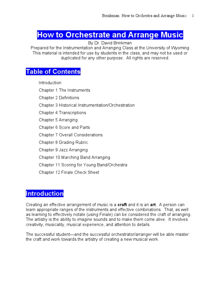 How To Orchestrate and Arrange Music | PDF | Orchestras | Musical ...