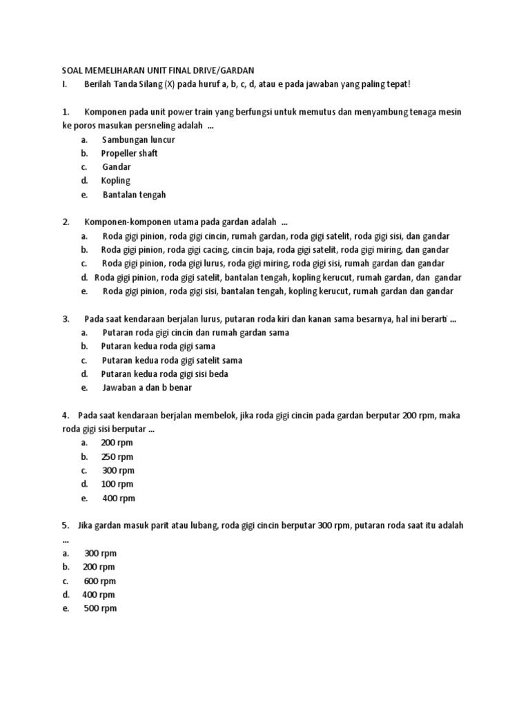 Soal Gardan | PDF