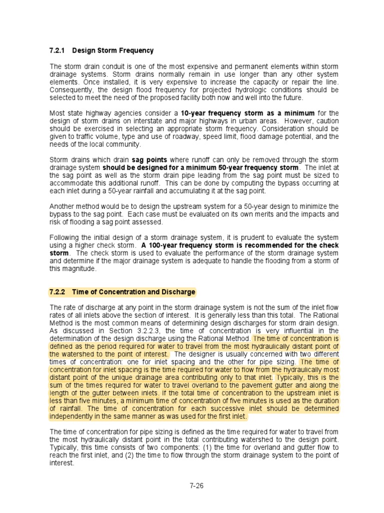 HEC-22, 3rd Edition Urban Drainage Design Manual: Concentration Time ...
