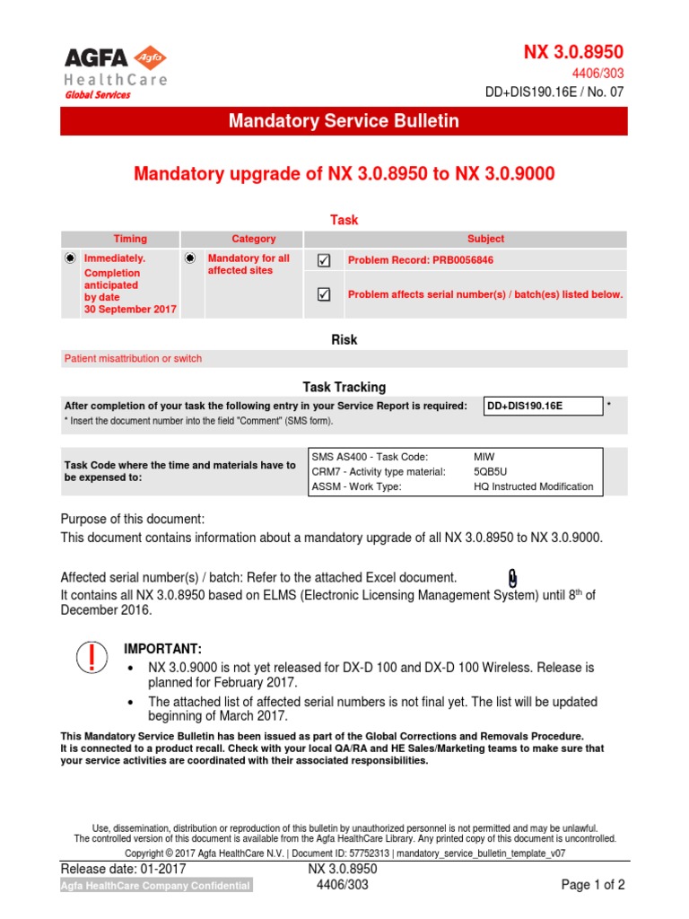 Mandatory Service Bulletin: Global Services | PDF | Software ...