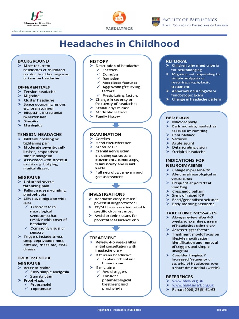 Paediatrics Headaches in Childhood | PDF | Clinical Medicine