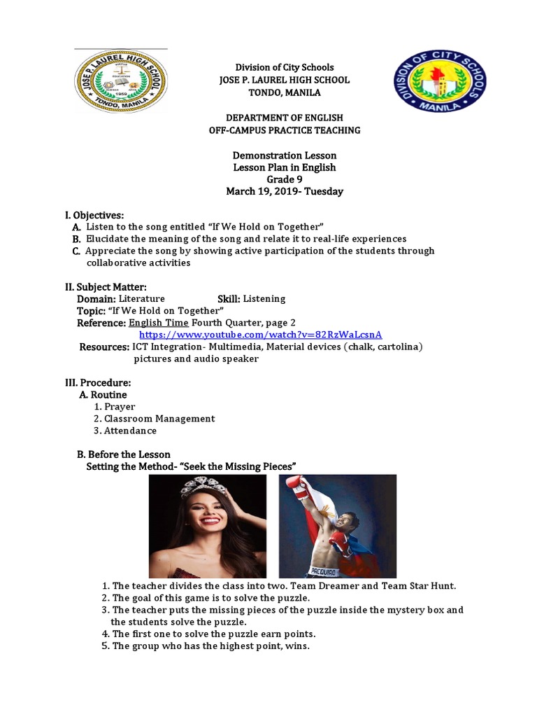 LP For Demo Paper With Signature A | PDF | Teachers | Dream