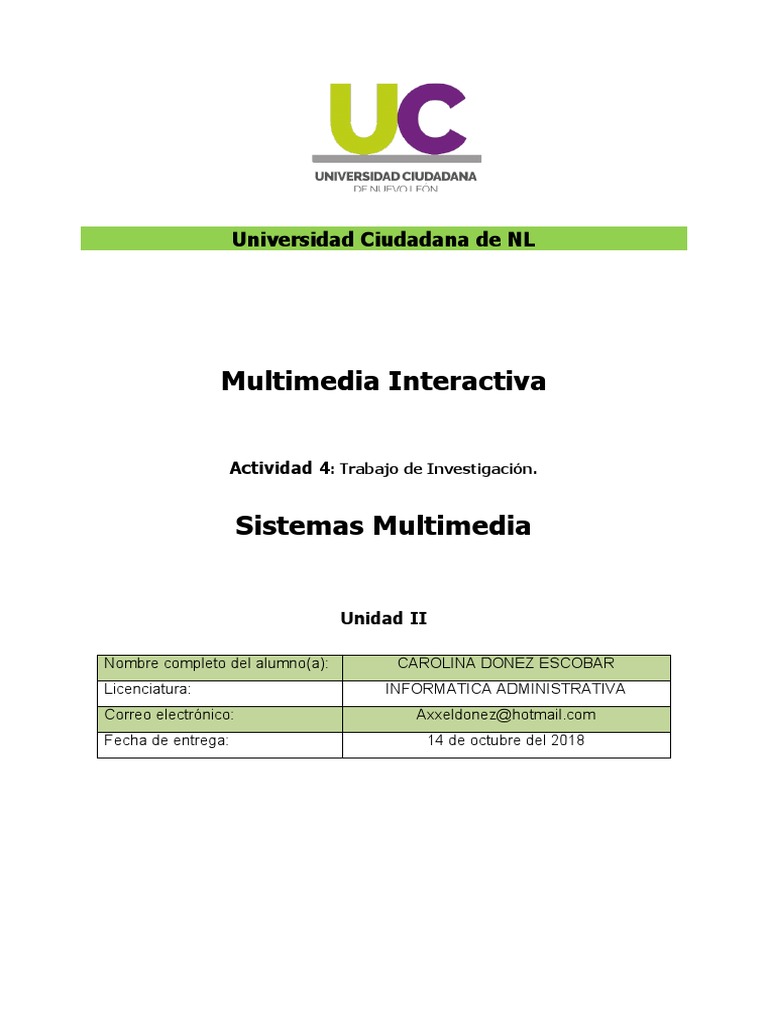 SEMANA 5 ACT. 4 Sistemas Multimedia | PDF | Multimedia | Interactividad
