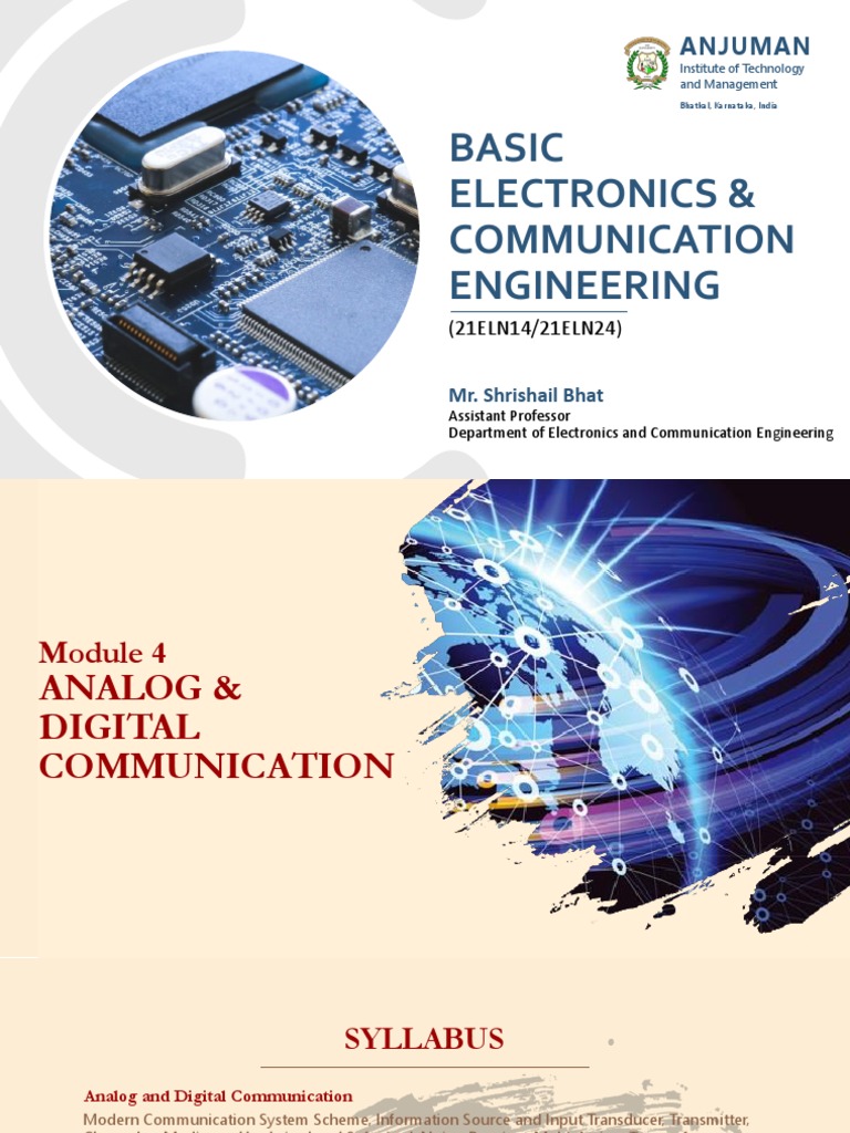 Basic Electronics and Communication Engineering (21ELN14/21ELN24) - Analog and Digital ...