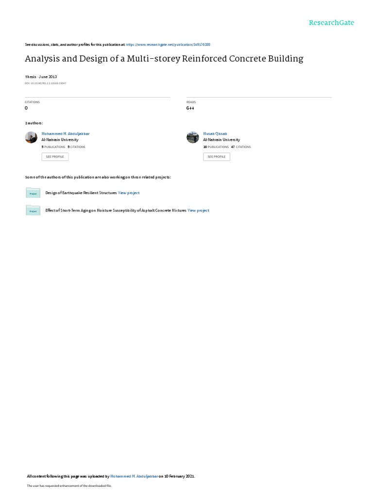 Analysis and Design of A Multi-Storey Reinforced Concrete Building ...
