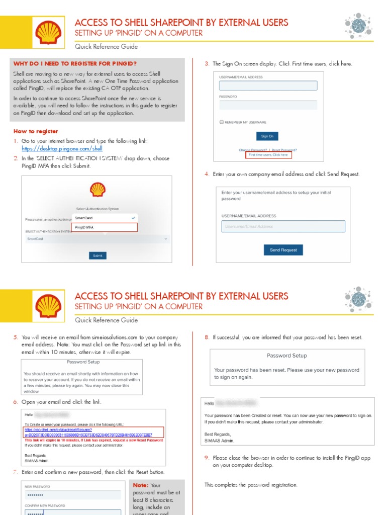 Registering For PING ID On A Desktop | PDF | Password | Shell (Computing)