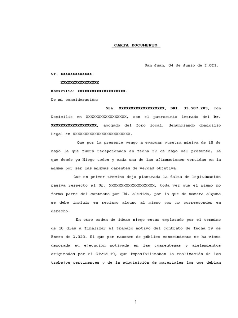 Modelo Carta Documento | PDF | Justicia | Crimen y violencia