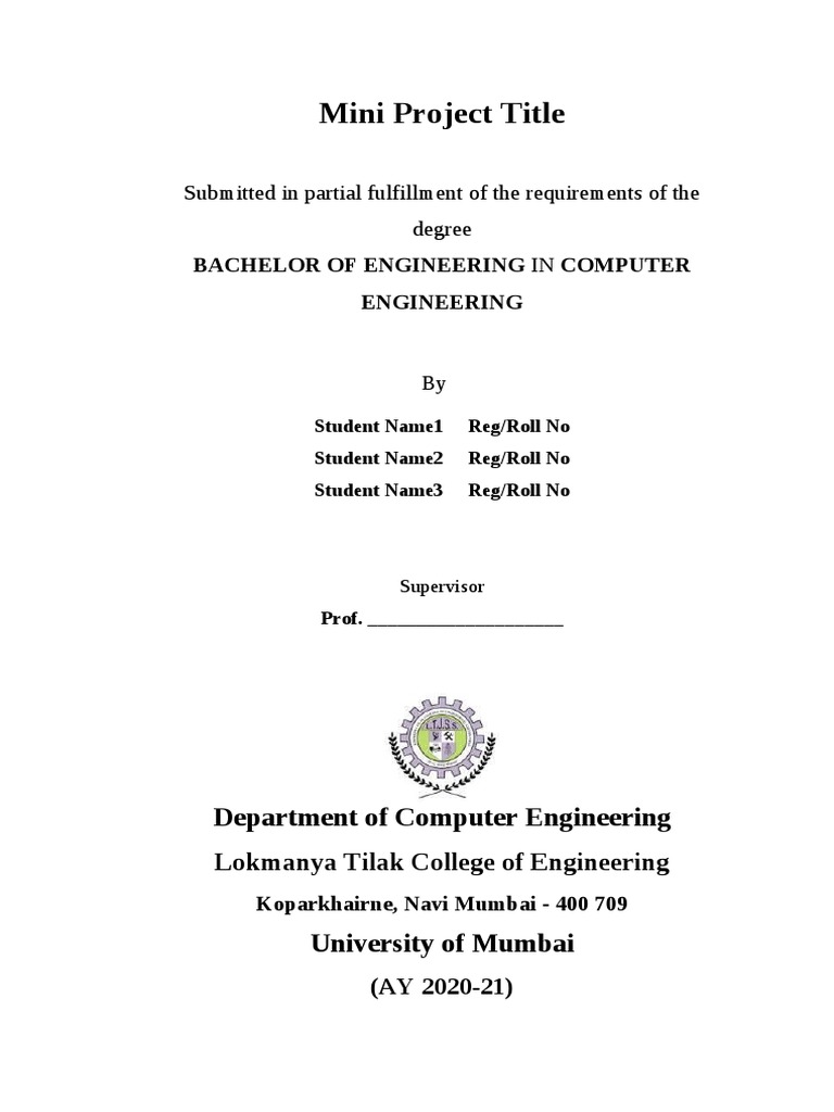 Mini Project Report Format | PDF | Computing | Computer Science
