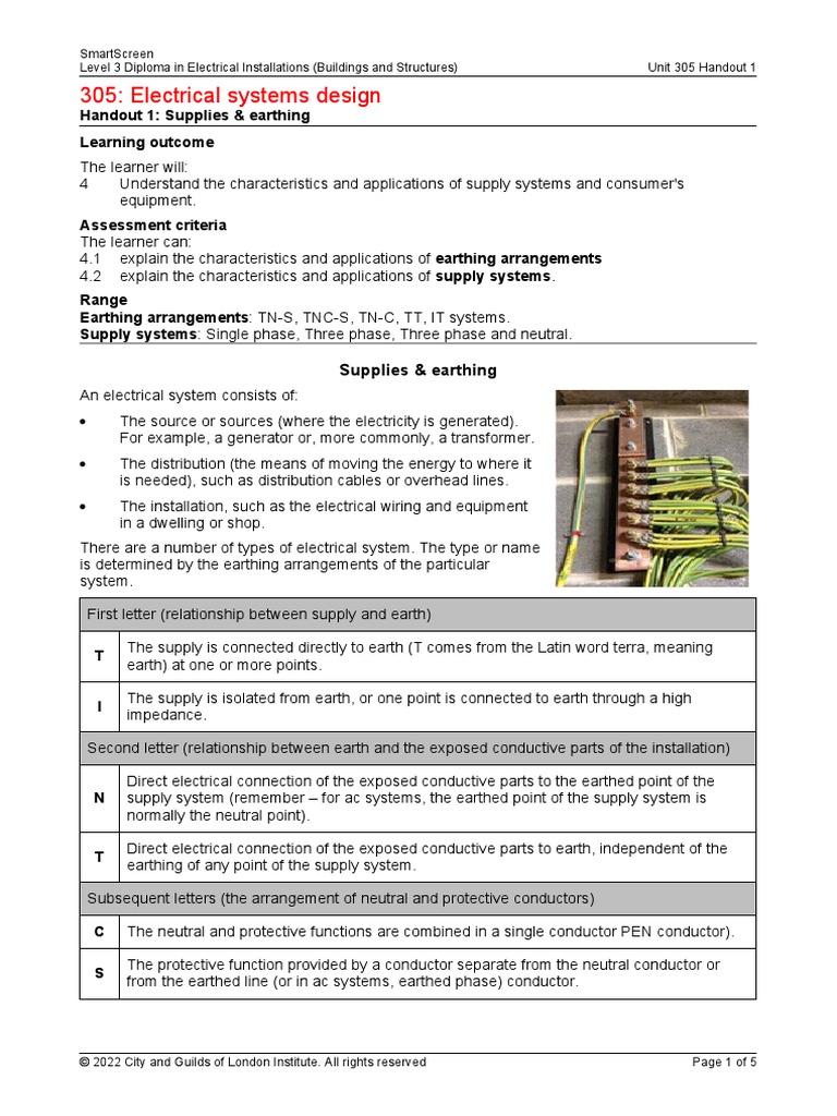 02 - Smartscreen Handout 01 - Supplies & Earthing-1 | PDF | Electrical ...
