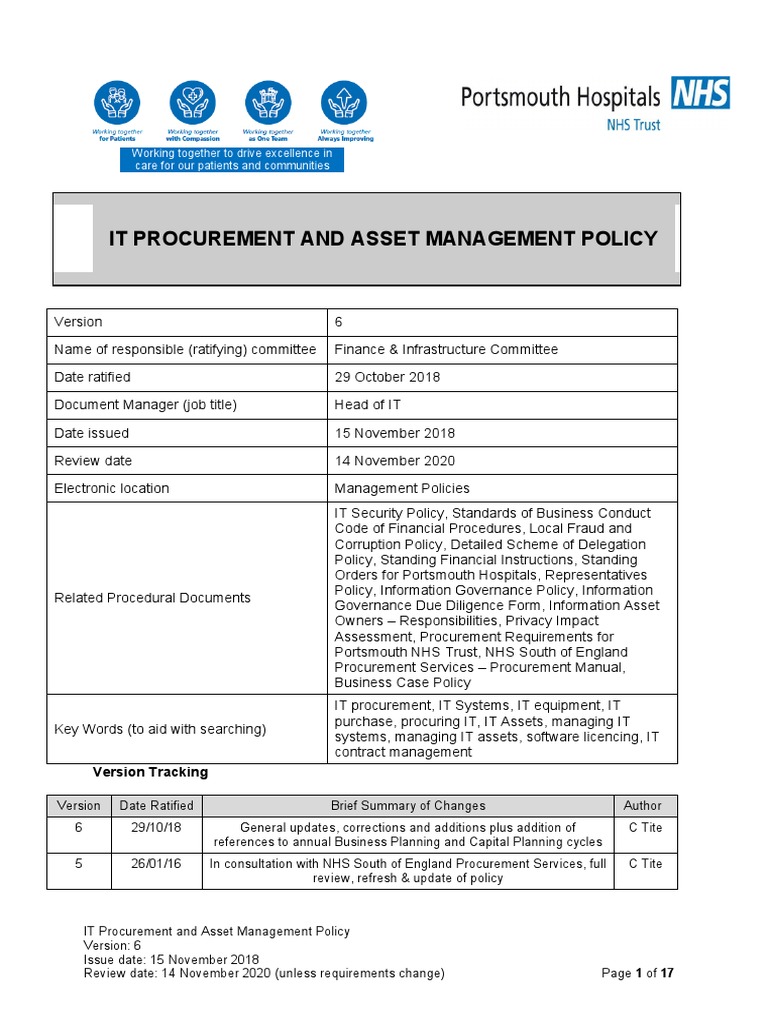 IT Procurement and Asset Management Policy | PDF