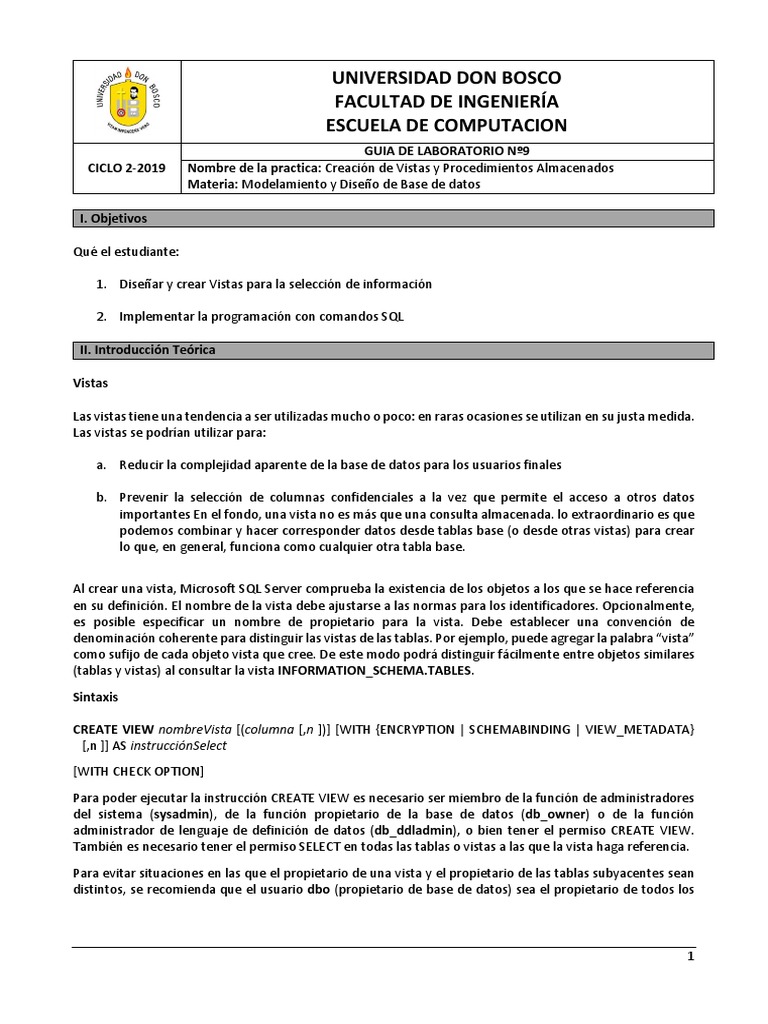 Guia 9 | Descargar gratis PDF | SQL | Servidor SQL de Microsoft