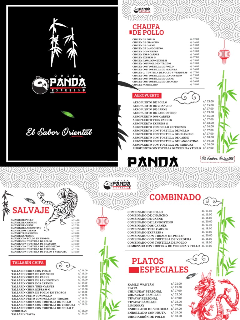 PDF Carta Panda Express 8 - 1-1 | PDF | Latin American Cuisine | Cuisine