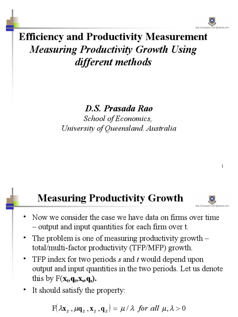 Measuring Productivity Growth Methods | PDF | Output (Economics ...
