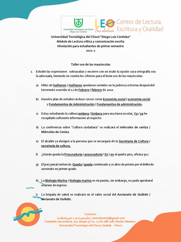 Uso de Las Mayusculas | PDF