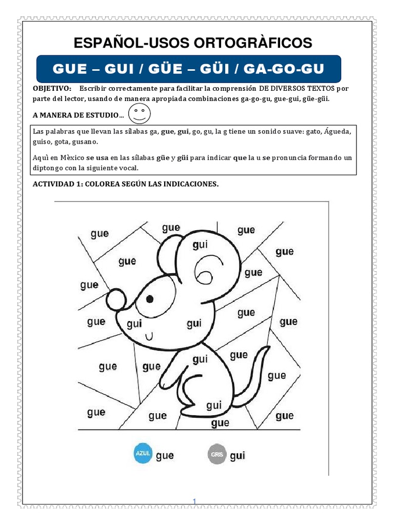 Actividades de Gue y Gui para Niños | PDF