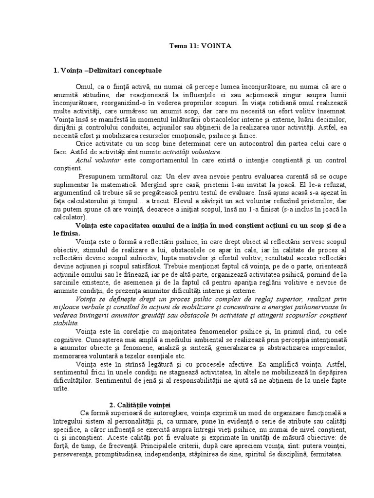 Tema 11 - Vointa | PDF