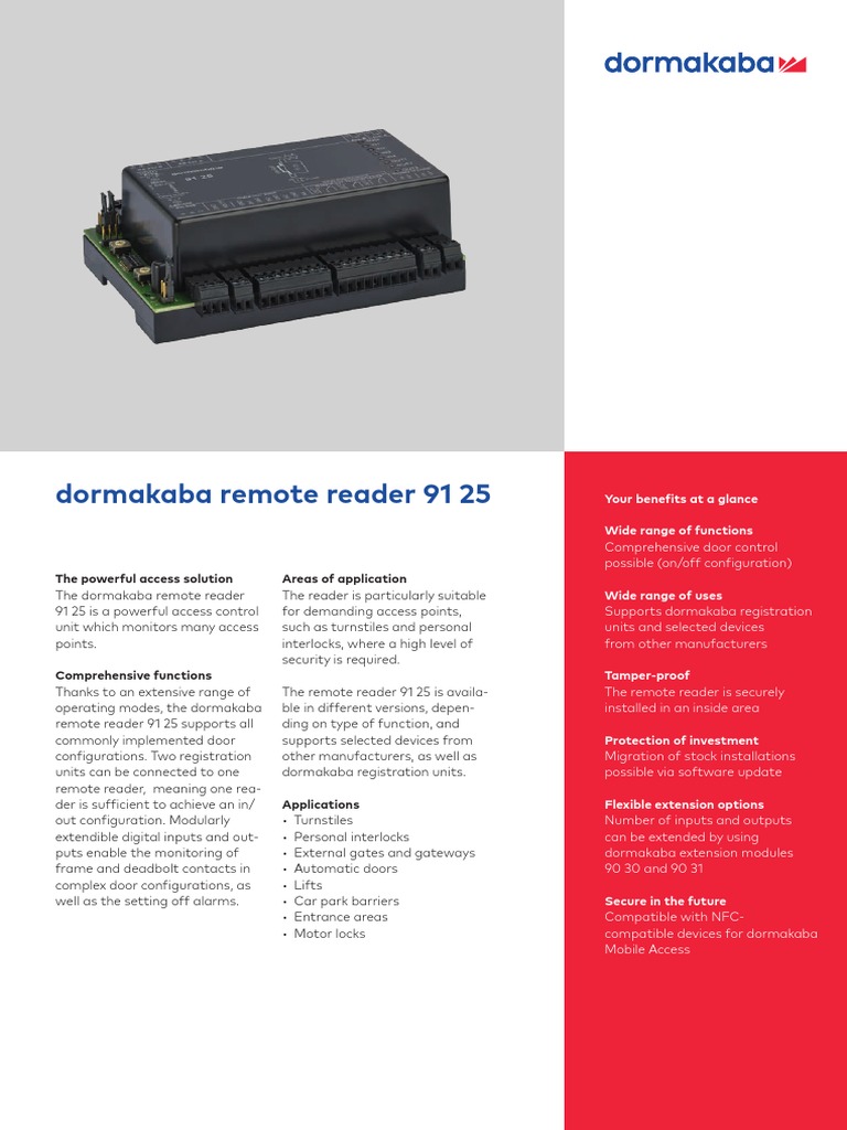 Fs Remote Reader 9125 en PDF | PDF | Access Control | Elevator