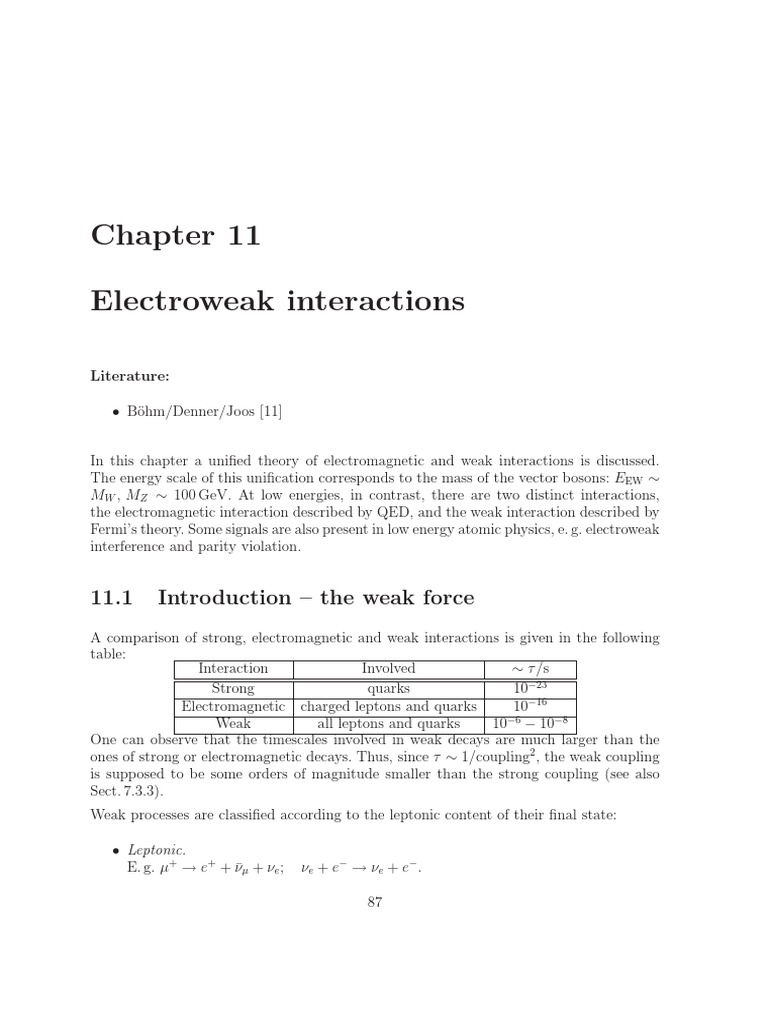 Electroweak Interactions: 11.1 Introduction - The Weak Force | Download Free PDF | Gauge Theory ...
