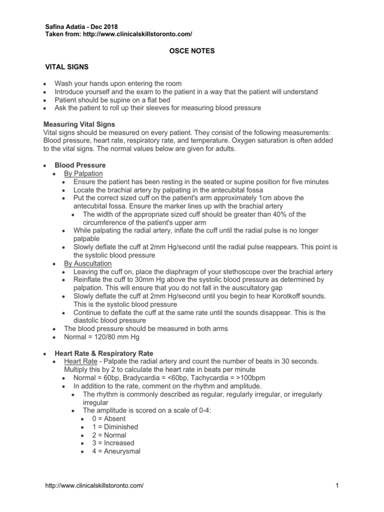 Osce Notes - Rac - Safina Adatia | PDF | Knee | Heart