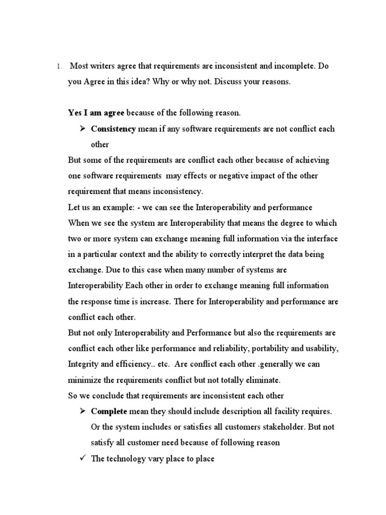 Most Writers Agree That Requirements Are Inconsistent and Incomplete | PDF
