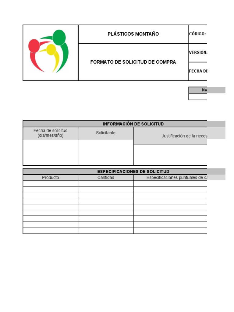 Formato de Solicitud de Compras | PDF