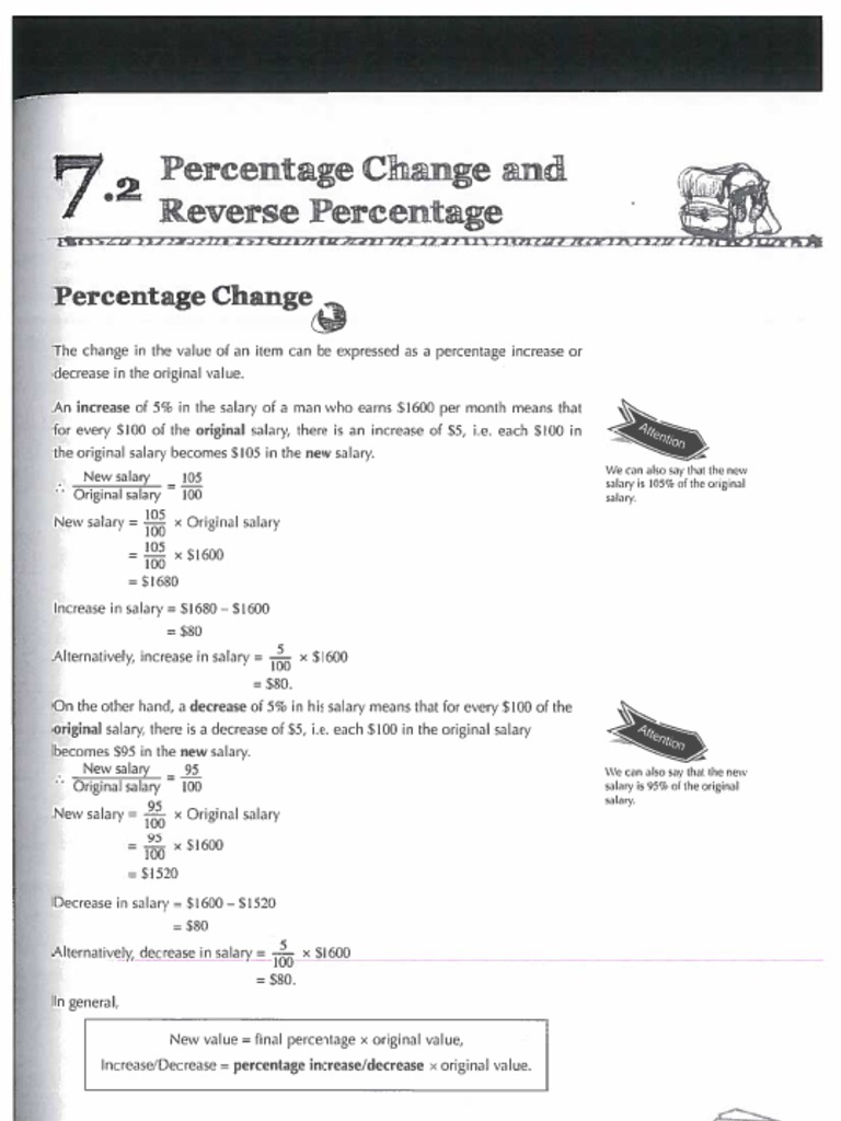 Percentage Change Notes and Financial Maths | PDF