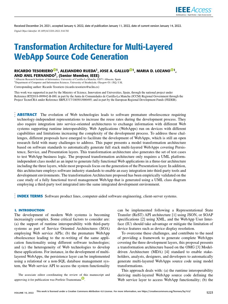 Transformation Architecture For Multi-Layered Webapp Source Code ...