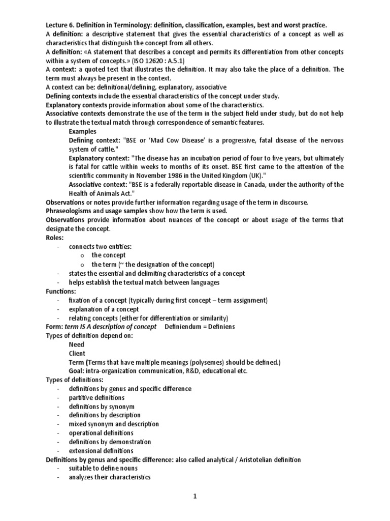Defining Terminology Best Practices | PDF | Definition | Concept
