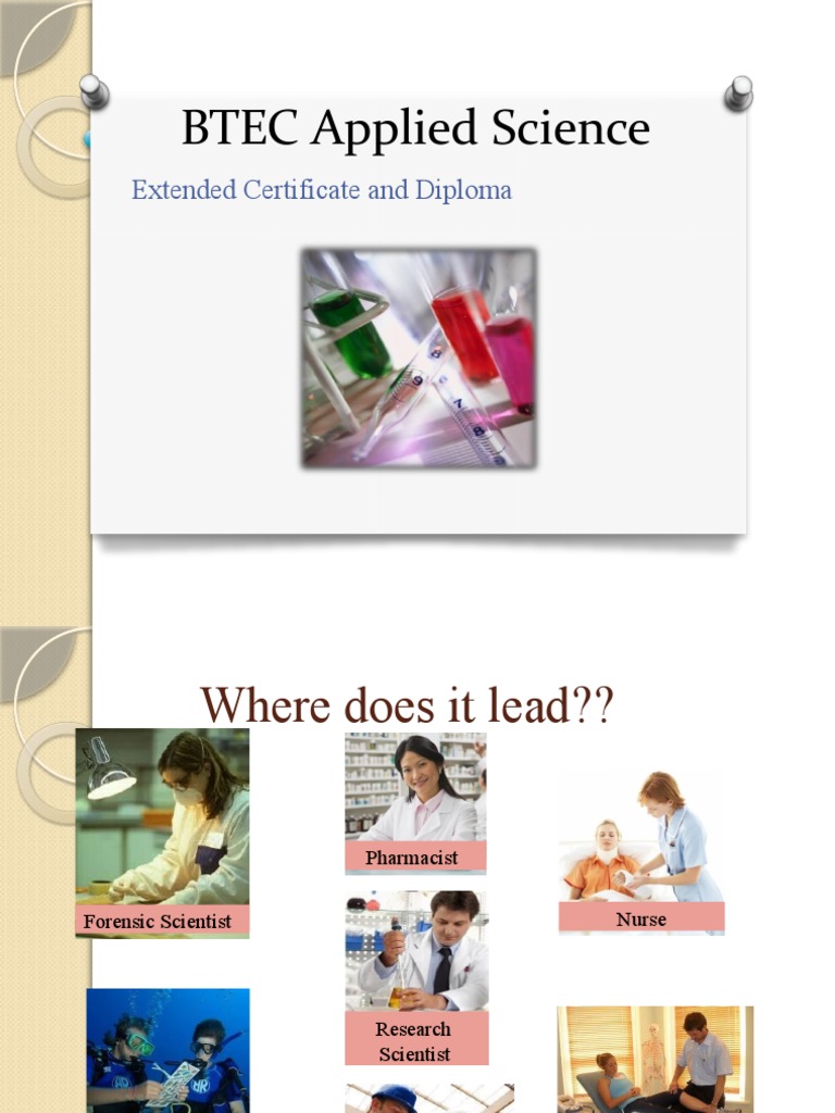 BTEC Applied Science: An Overview of Career Paths and Qualifications ...