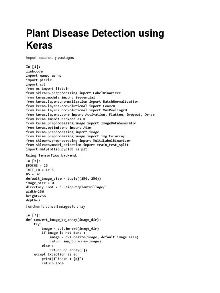 Plant Disease Detection Using Keras | PDF | Software Engineering ...