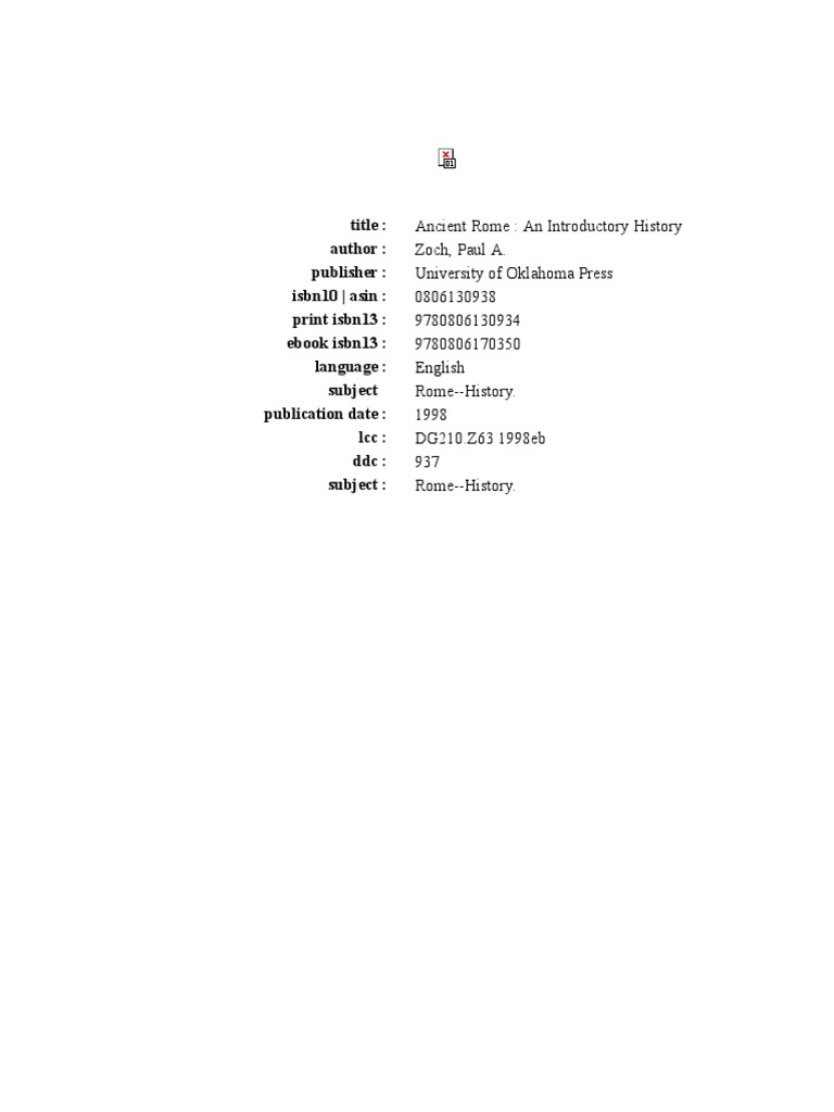 Paul Allen Zoch - Ancient Rome - An Introductory History - University ...