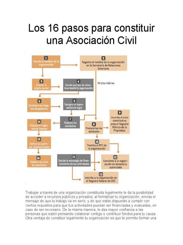 Los 16 Pasos Para Constituir Una Asociación Civil Pdf
