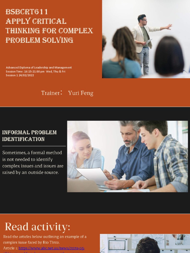 Week 1 BSBCRT611 Topic 1 and Assessment Task 1 Q1 To Q4 | PDF ...