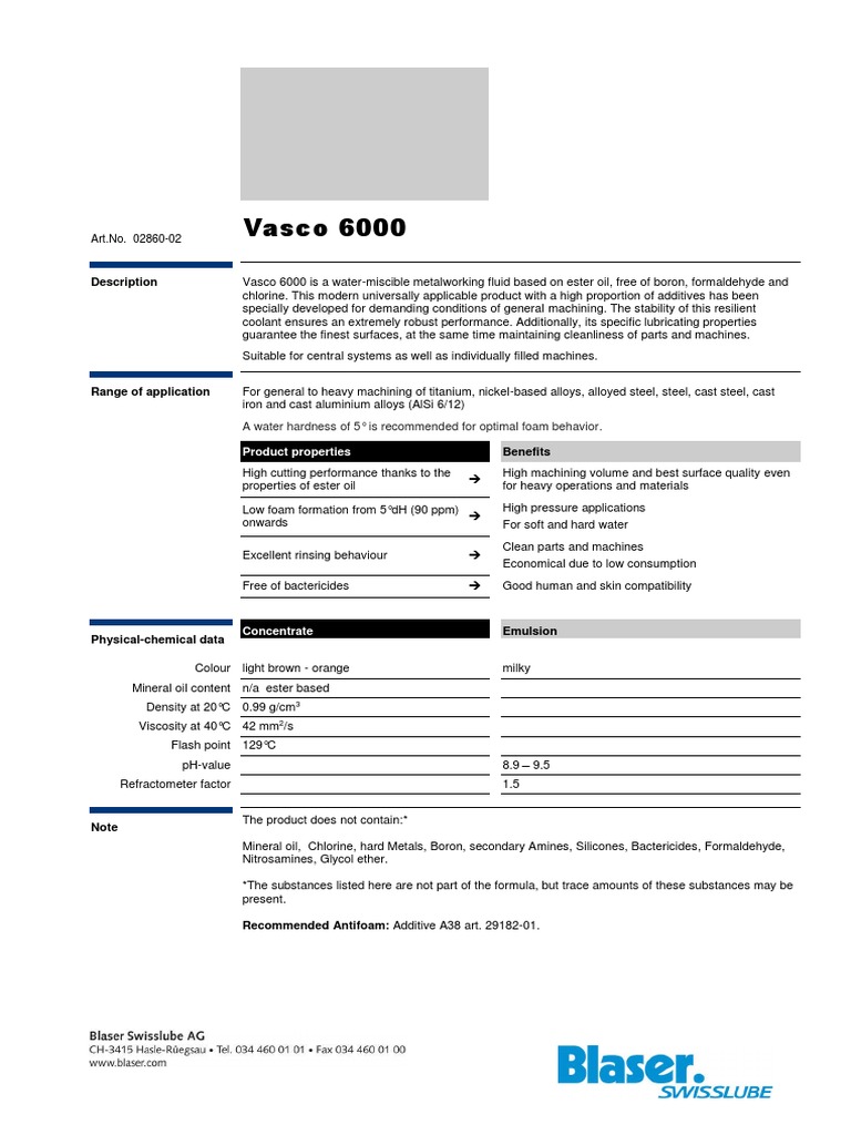 Vasco 6000 Esite | PDF | Chemical Substances | Materials