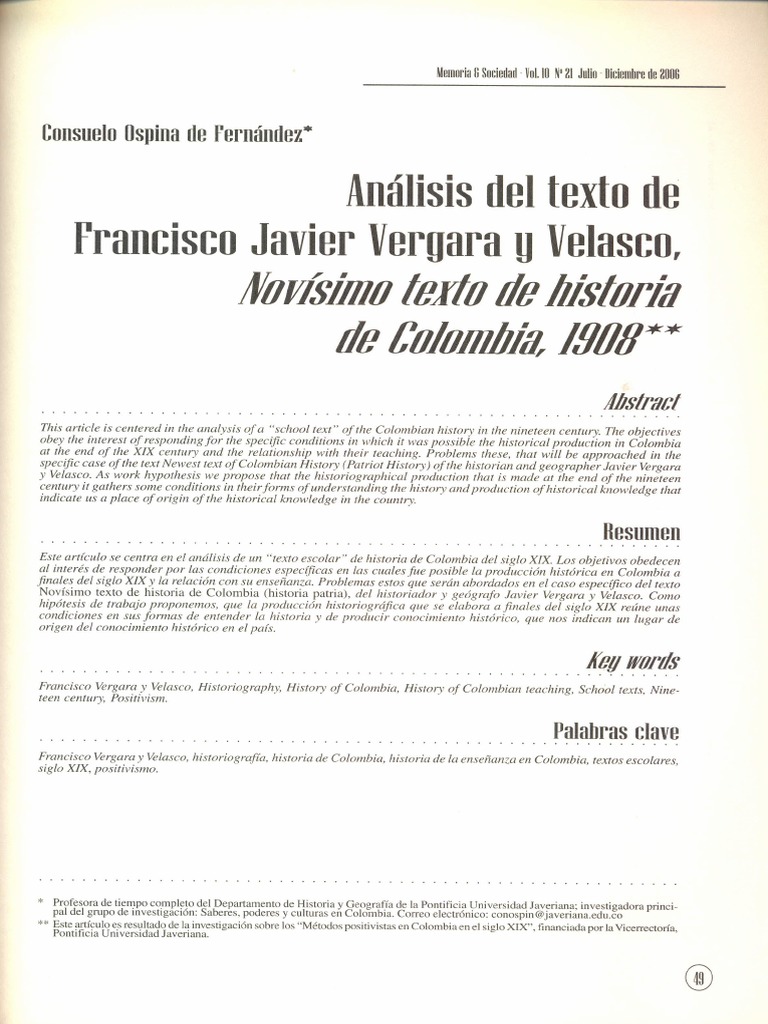 Analisis Del Texto Francisco Javier Vergara | PDF
