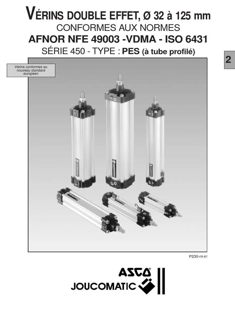 Vérins Pneumatiques ISO 6431 PES 32-125 mm | PDF | Machine ...