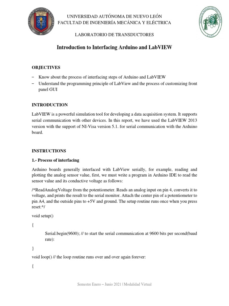 Introduction To Interfacing Arduino and LabVIEW | PDF | Arduino | Input ...